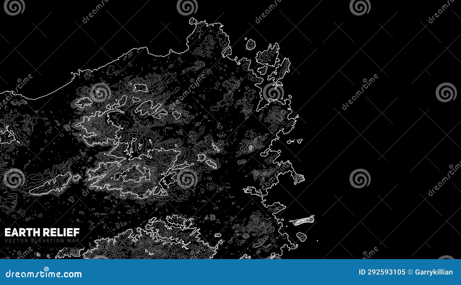 Vector Abstract Earth Relief Map. Generated Conceptual Elevation Map ...