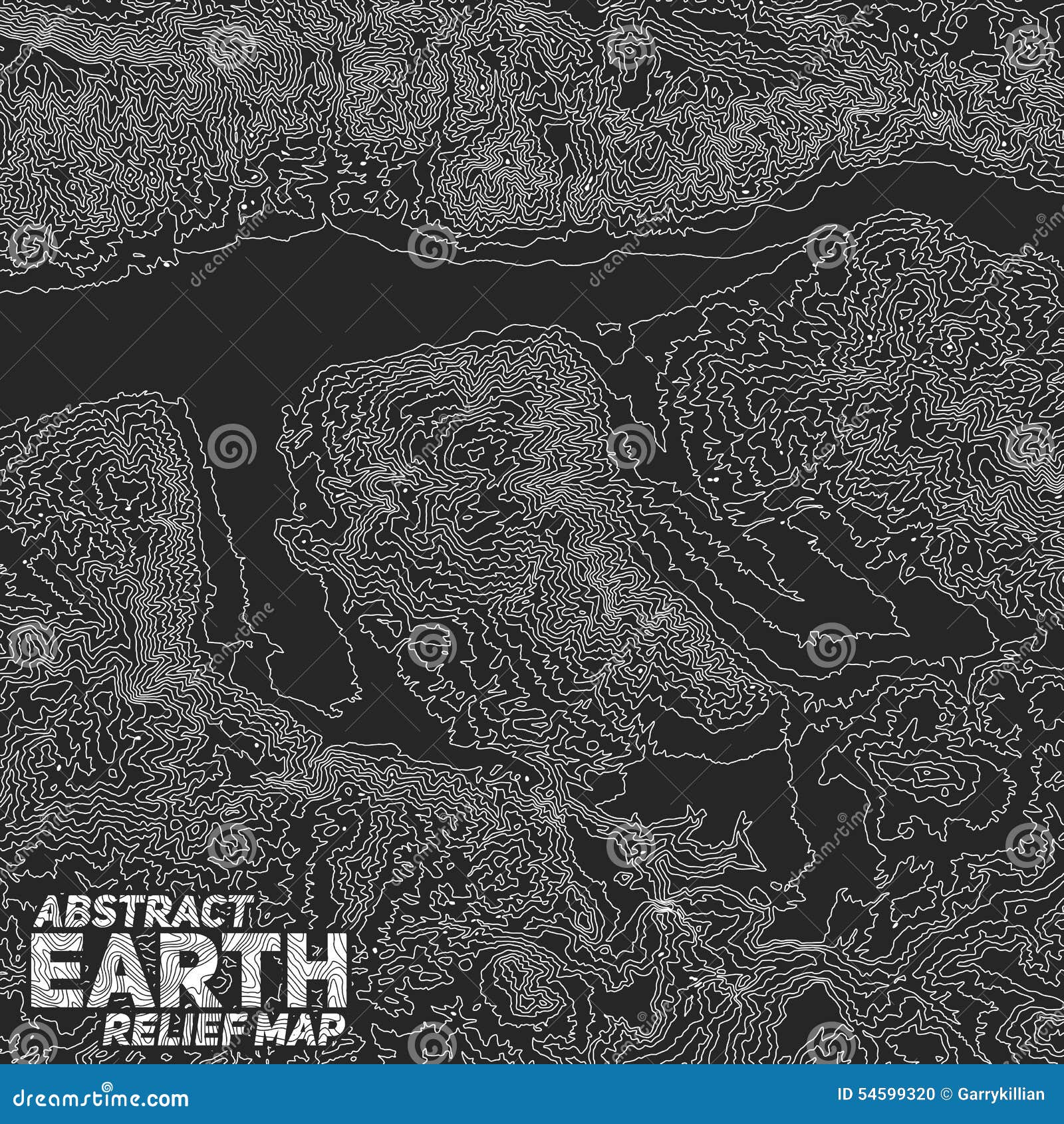 Vector Abstract Earth Relief Map Stock Vector - Illustration of hiking ...