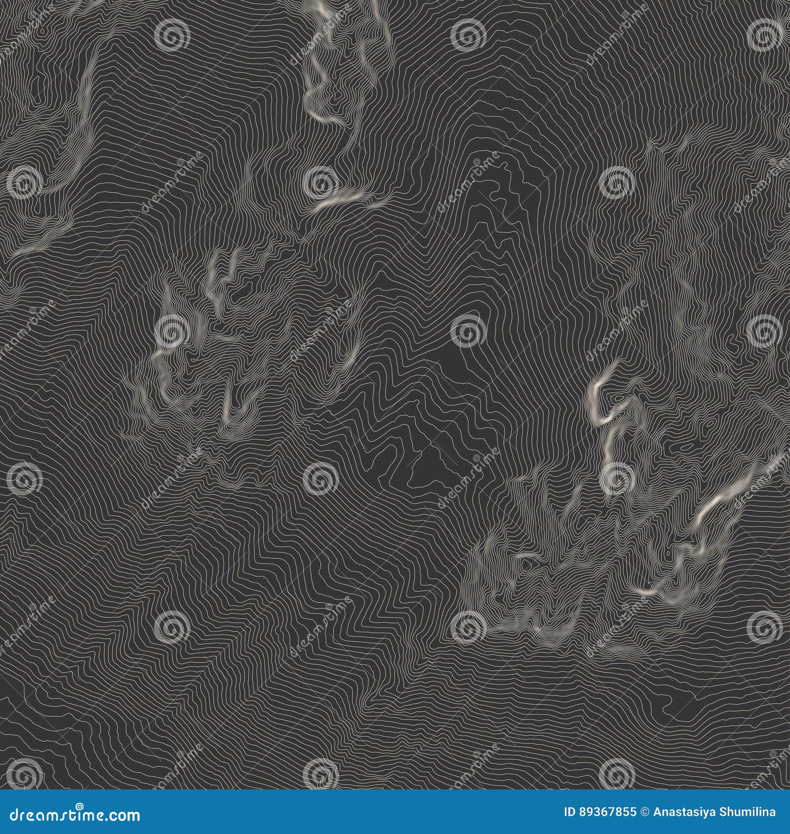 Vector Abstract Earth Relief Map. Generated Conceptual Elevation Map ...