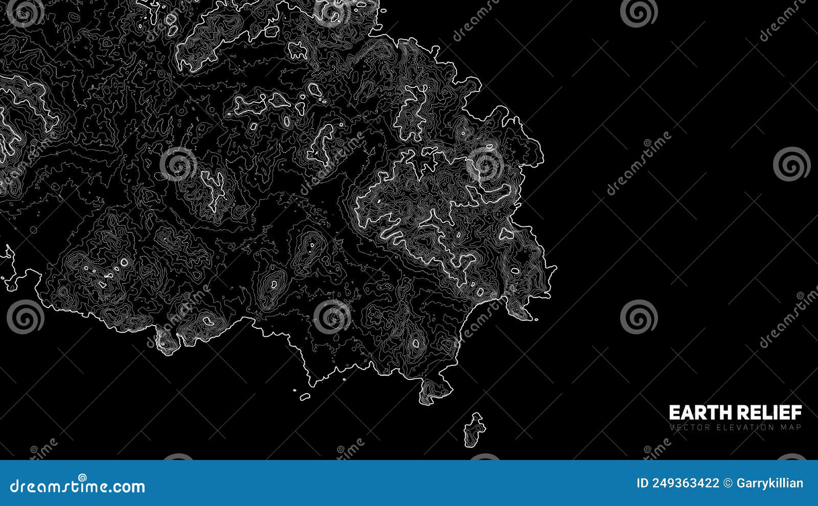 Vector Abstract Earth Relief Map. Generated Conceptual Elevation Map ...