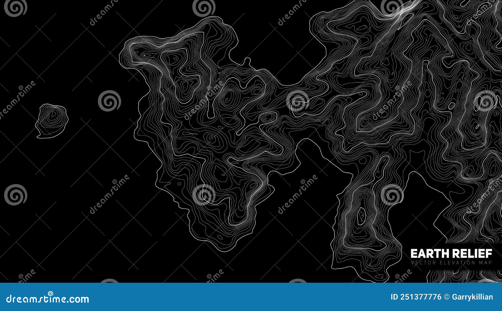 Vector Abstract Earth Relief Map. Generated Conceptual Elevation Map ...