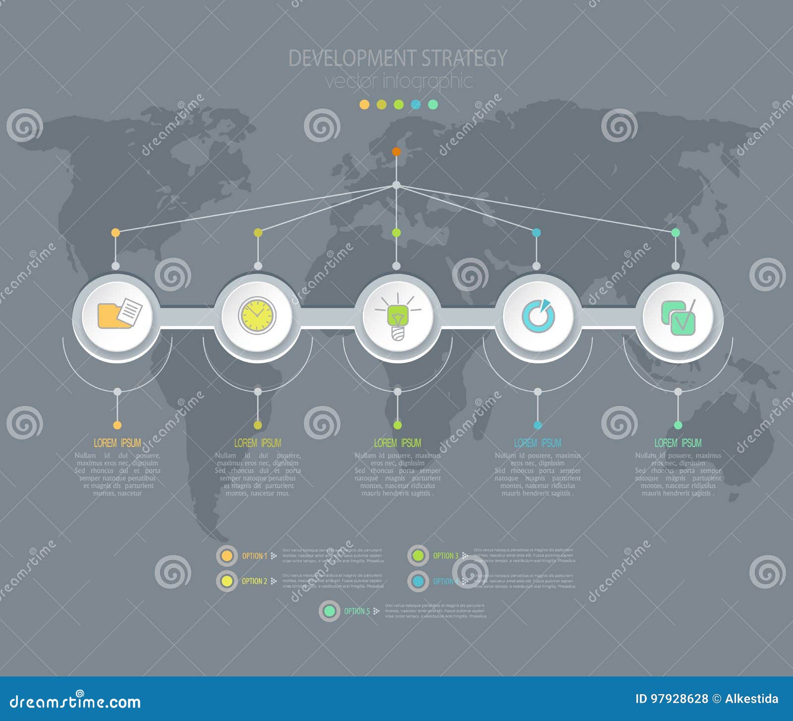 Vector Abstract Element for Business. Strategy in Stages Stock Vector ...