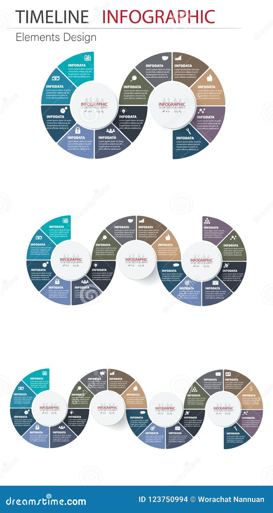 Vector Abstract Element Infographics Set Timeline. Design for Bu Stock ...