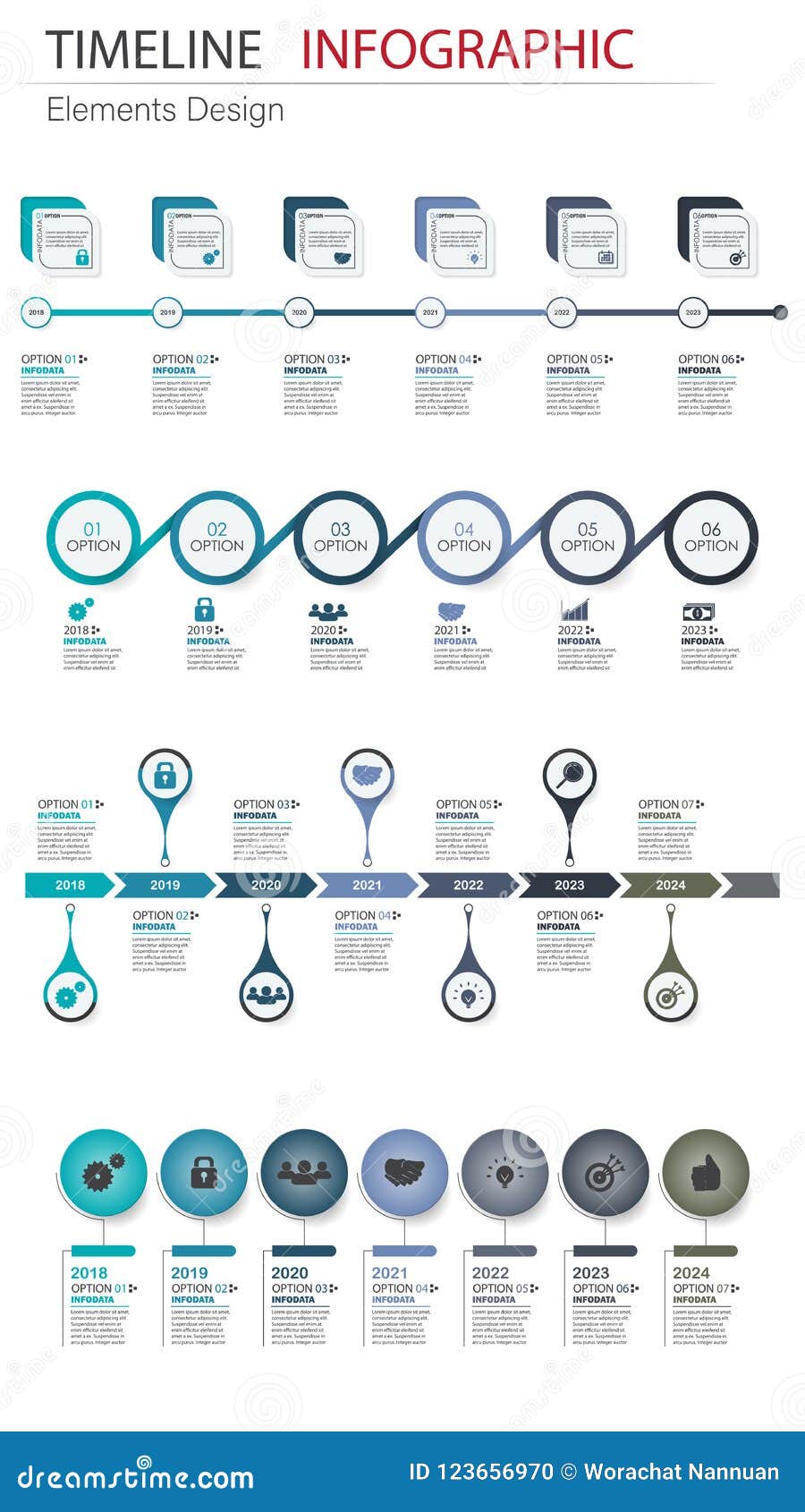 Vector Abstract Element Infographics Set Timeline. Design for Bu Stock ...