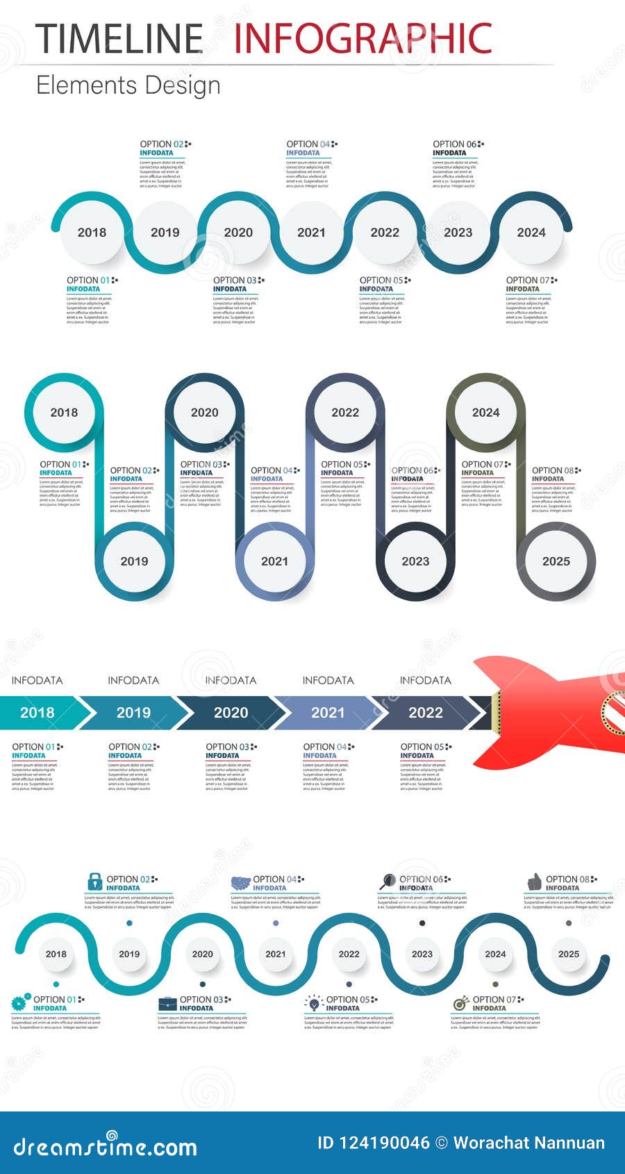 Vector Abstract Element Infographics Timeline Bundle. Design for Stock ...