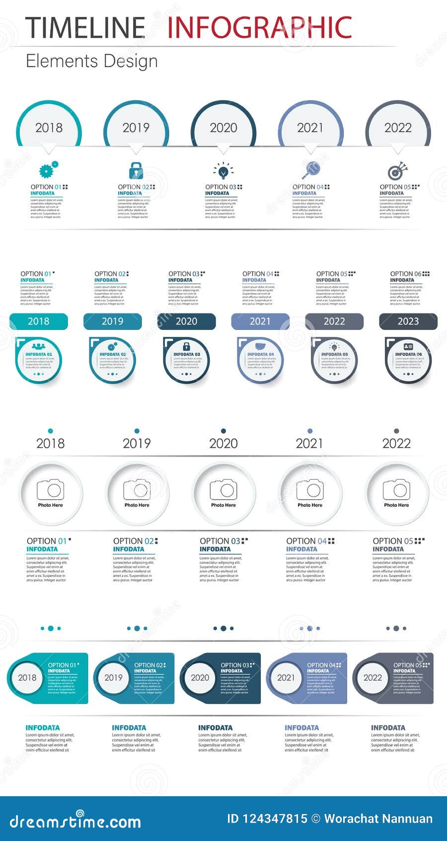 Vector Abstract Element Infographics Timeline Bundle. Design for Stock ...