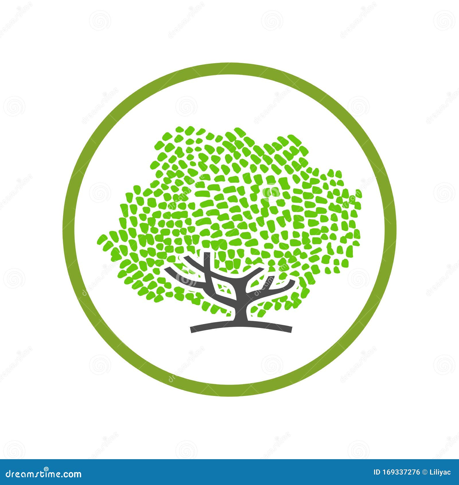 Vector Abstract Emblem - Outline Monogram - Tree Symbol - Concept for ...