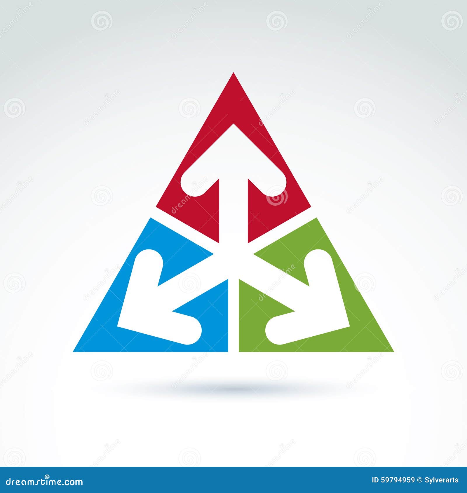 Vector Abstract Emblem with Three Multidirectional Arrows Stock Vector ...