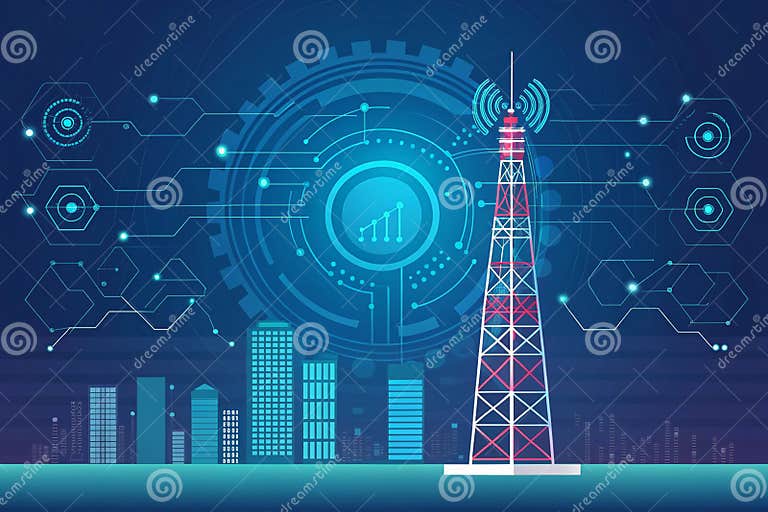 Vector Abstract Engineering Future Technology, Electric Telecom ...