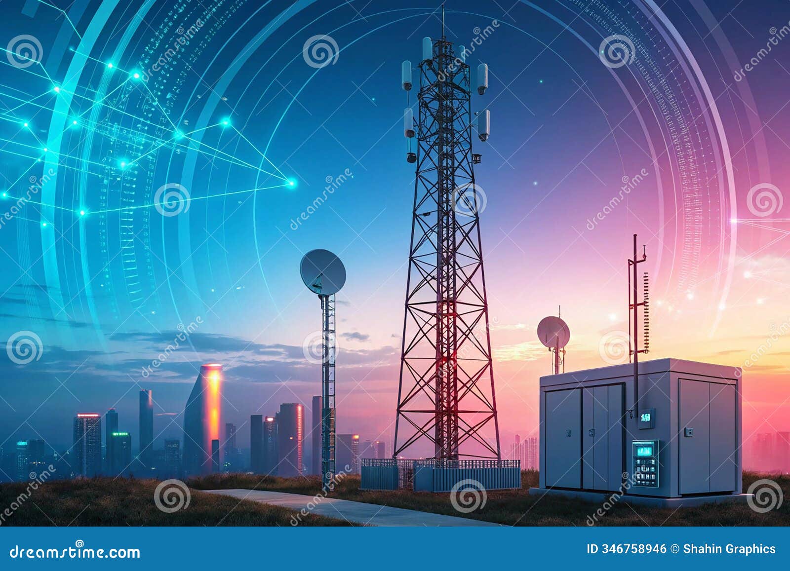 Vector Abstract Engineering Future Technology, Electric Telecom ...