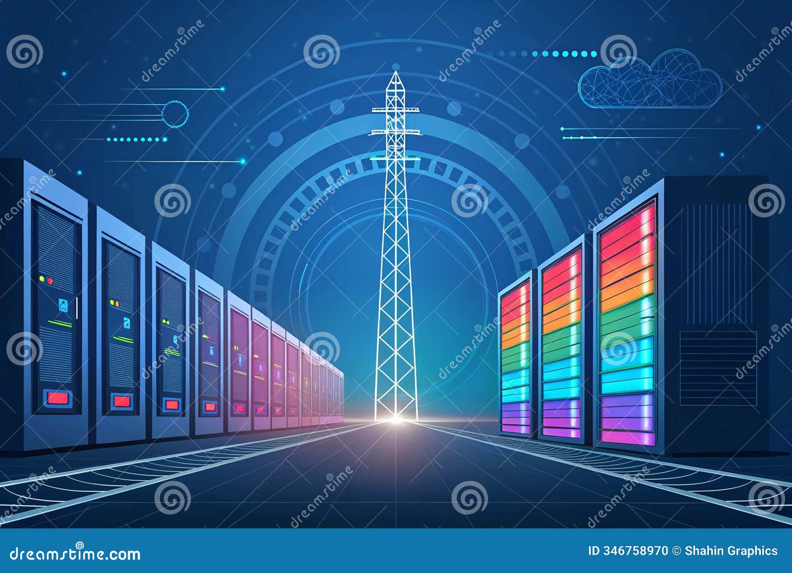 Vector Abstract Engineering Future Technology, Electric Telecom ...