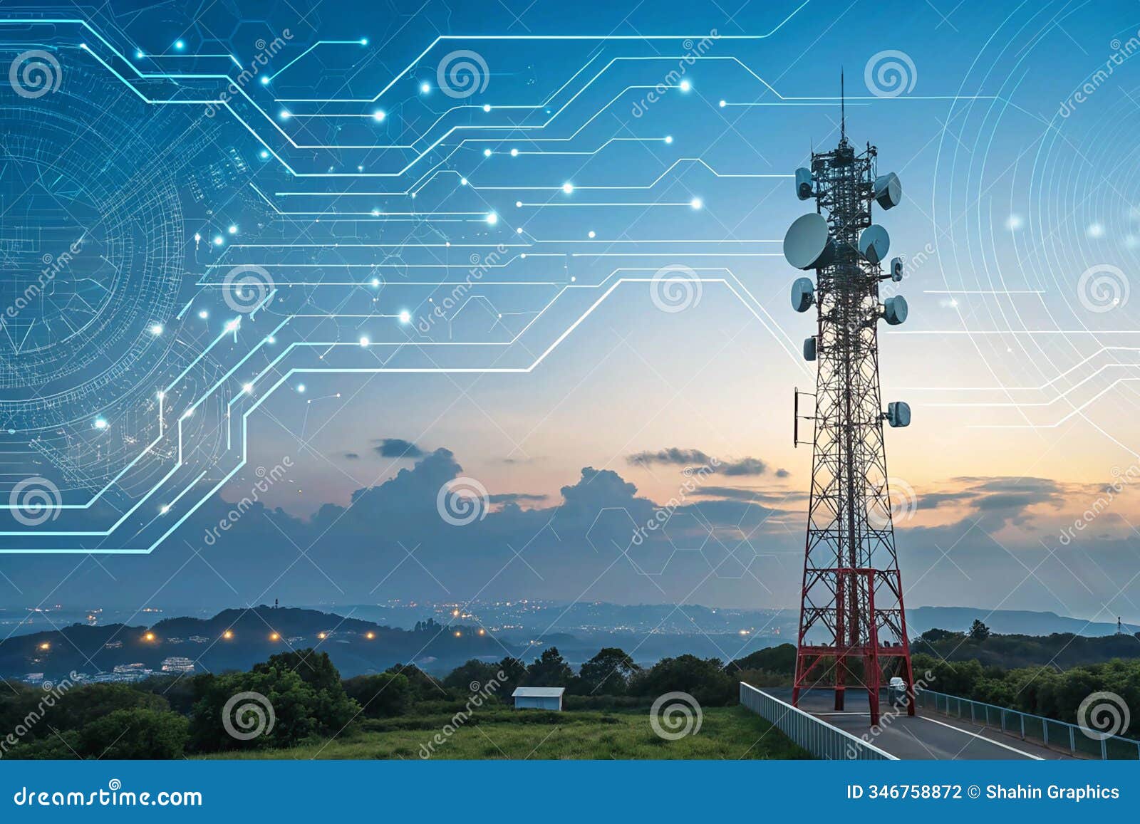 Vector Abstract Engineering Future Technology, Electric Telecom ...