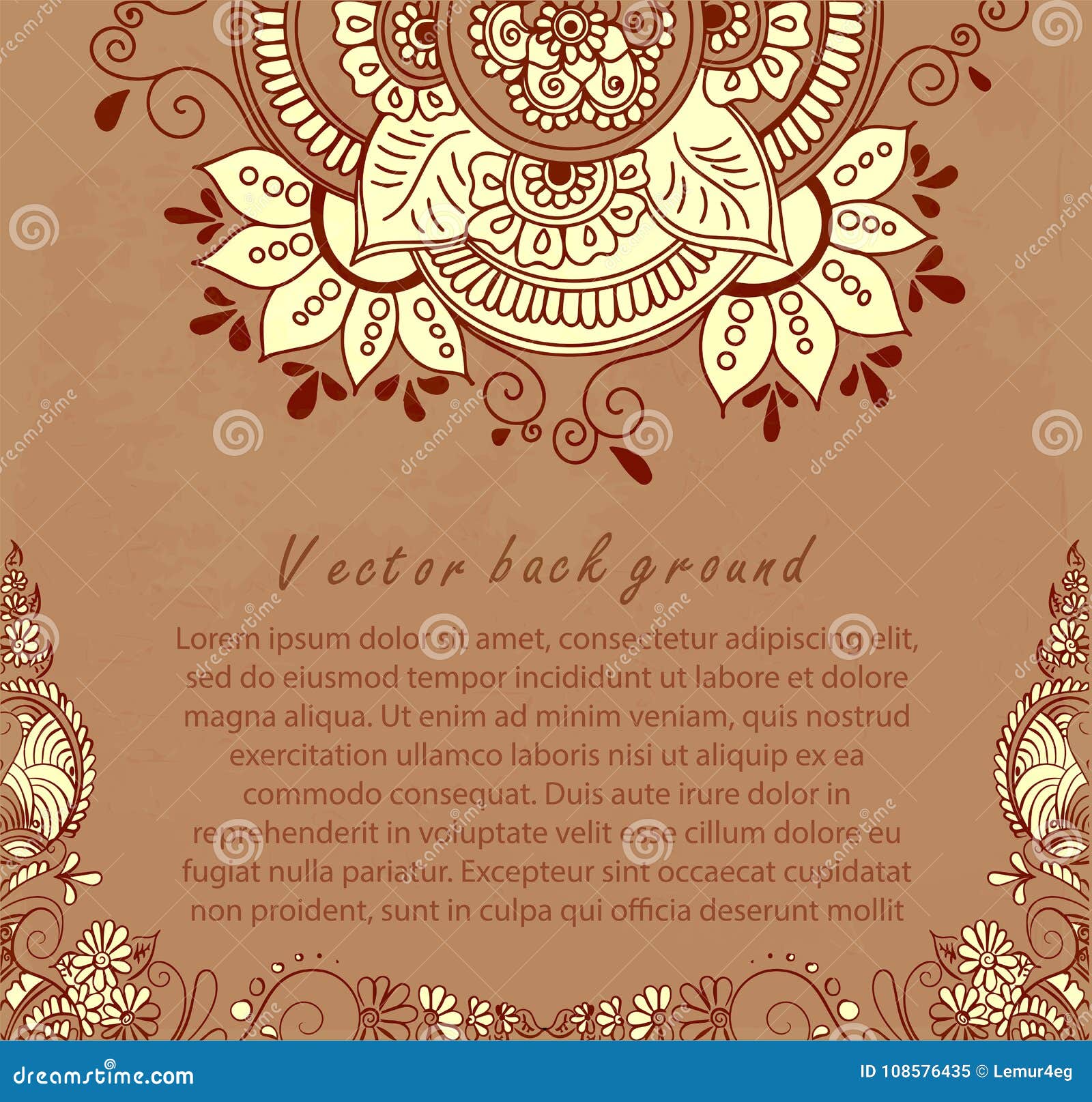 Abstract Pattern of a Tattoo Henna Stock Vector - Illustration of ...
