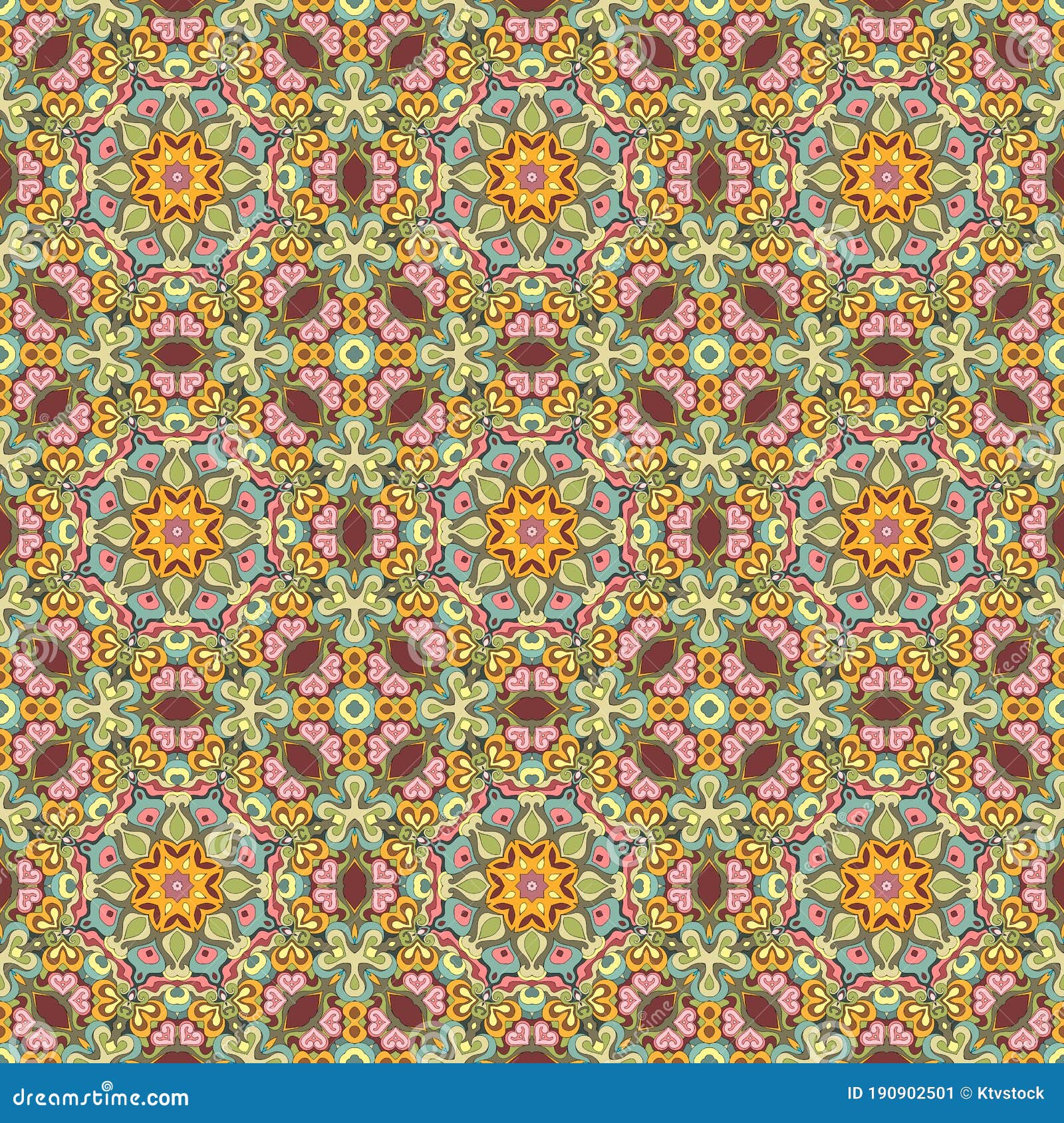 Vector Abstract Ethnic Hand Drawn Background Stock Vector ...