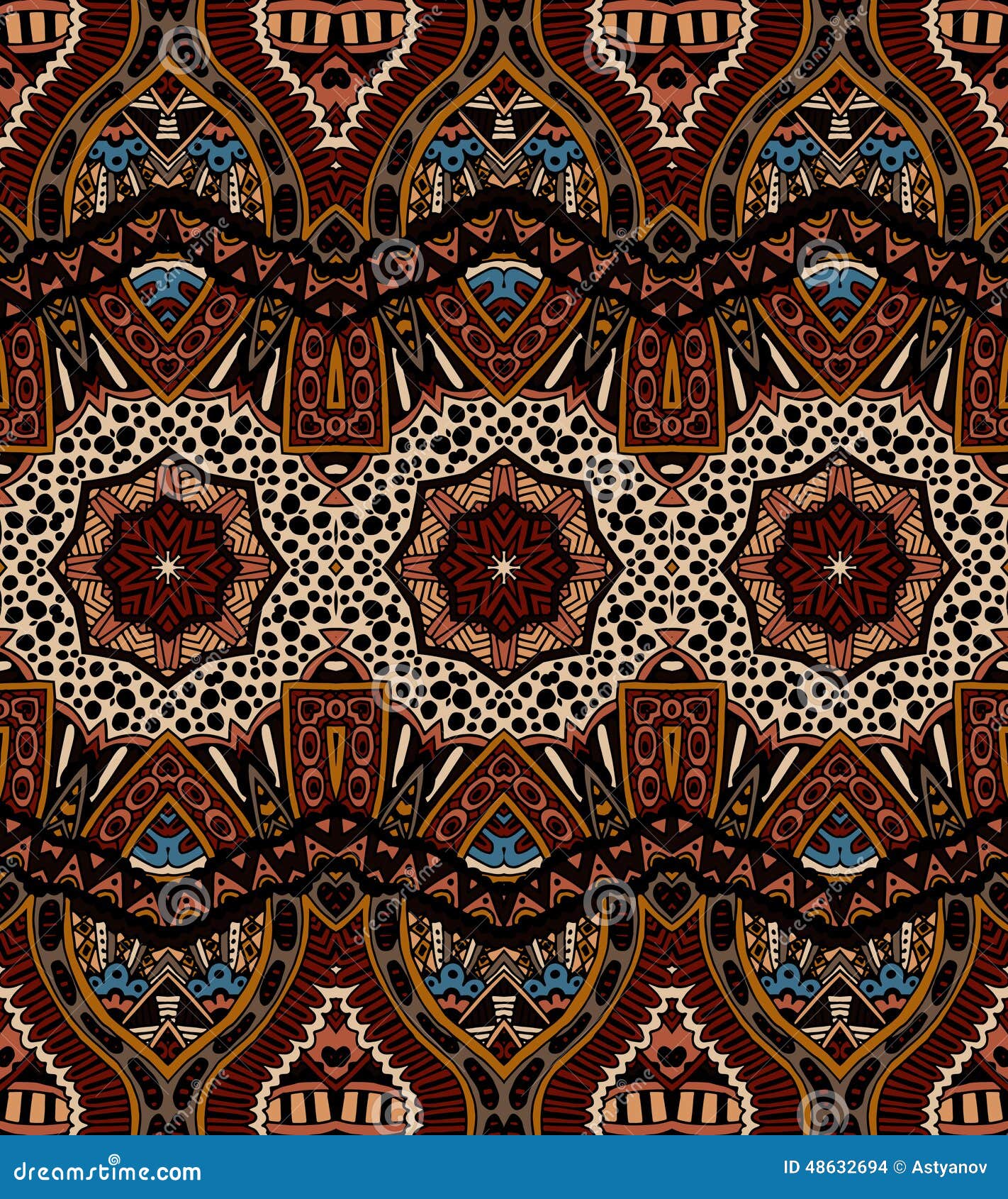 Ethnic Indian Line Art Border Cartoon Vector | CartoonDealer.com #122057129