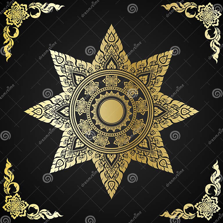 Vector Abstract Exotic Thai Element Pattern Stock Vector - Illustration ...