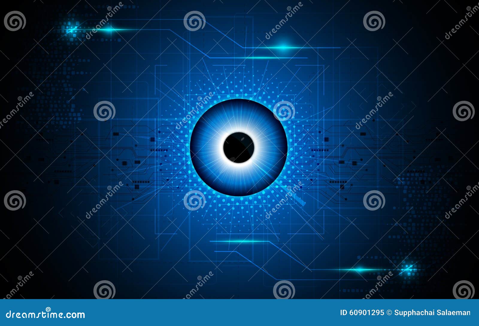 Vector Abstract Eye Focus Vision Tech Sci Fi Concept Background Stock ...
