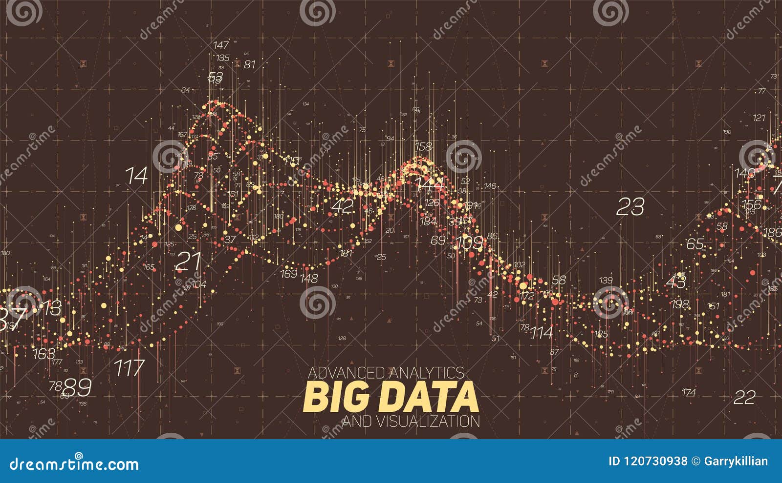 Vector Abstract Financial Big Data Graph Visualization. Stock Index ...