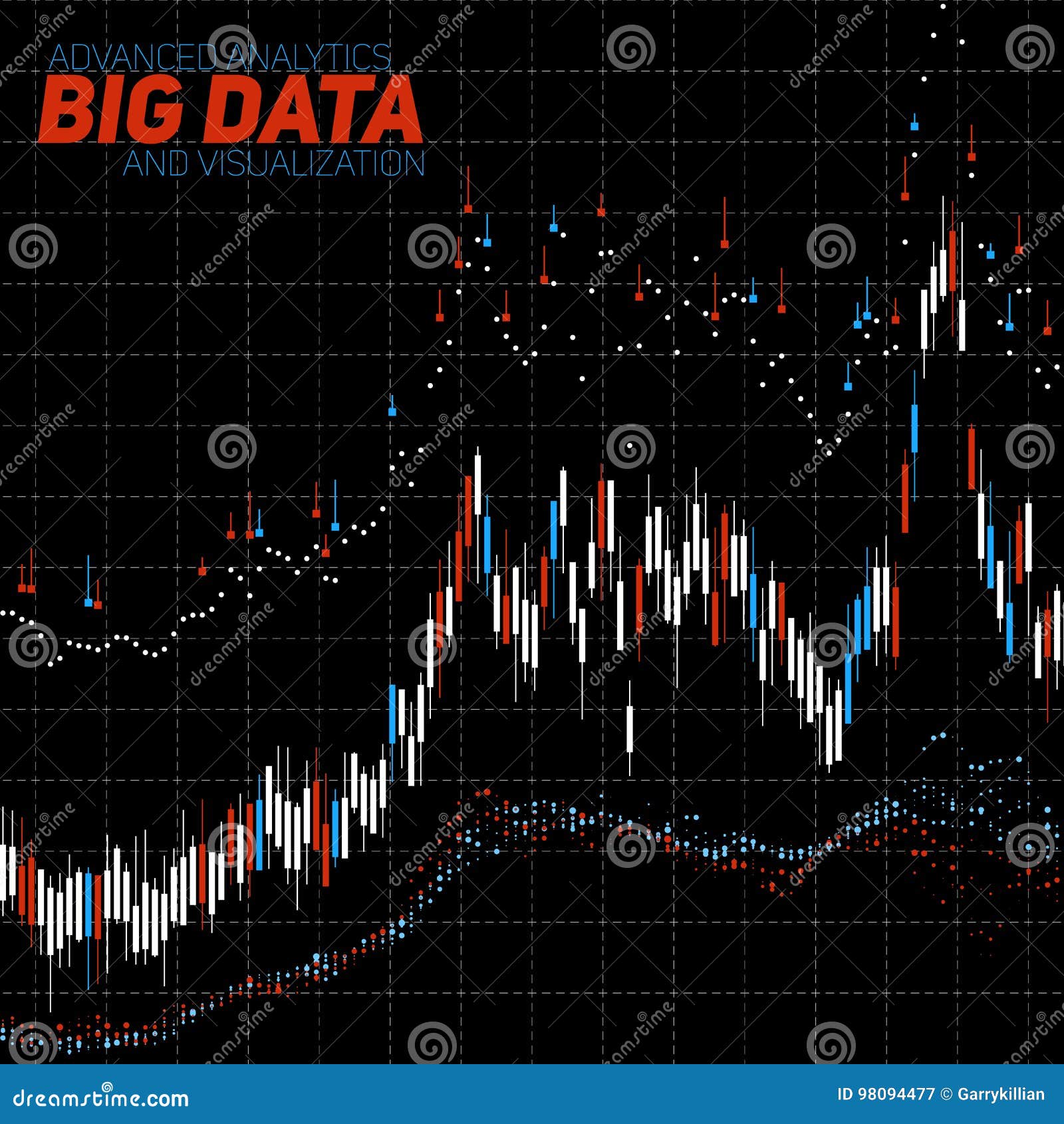 Vector Abstract Financial Big Data Graph Visualization. Stock Index ...