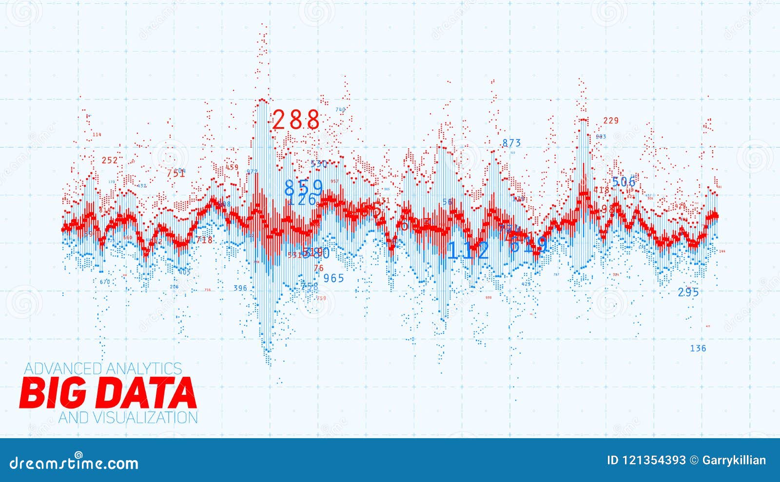 Vector Abstract Financial Big Data Graph Visualization. Stock Index ...