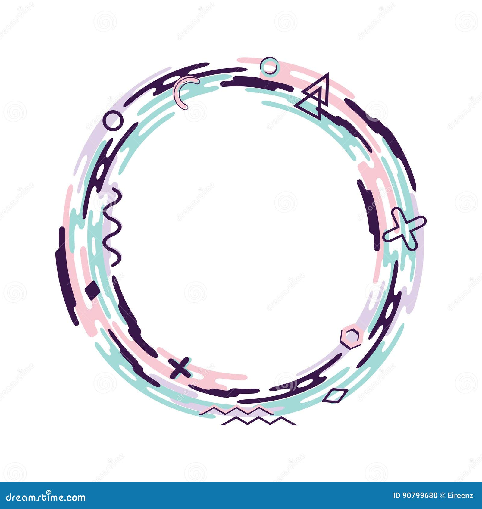 Vector Abstract Flat Dynamic Frame Made of Rounded Shapes Stock Vector ...