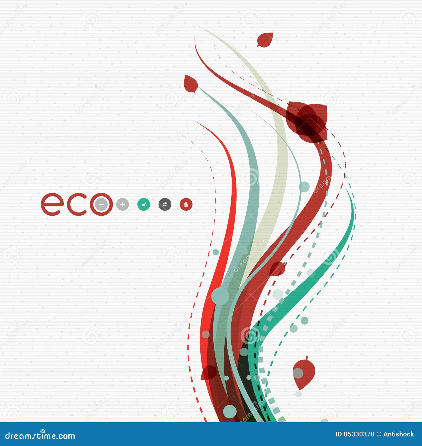 Vector Abstract Floral Waves with Leaves, Nature Backgrounds Stock ...