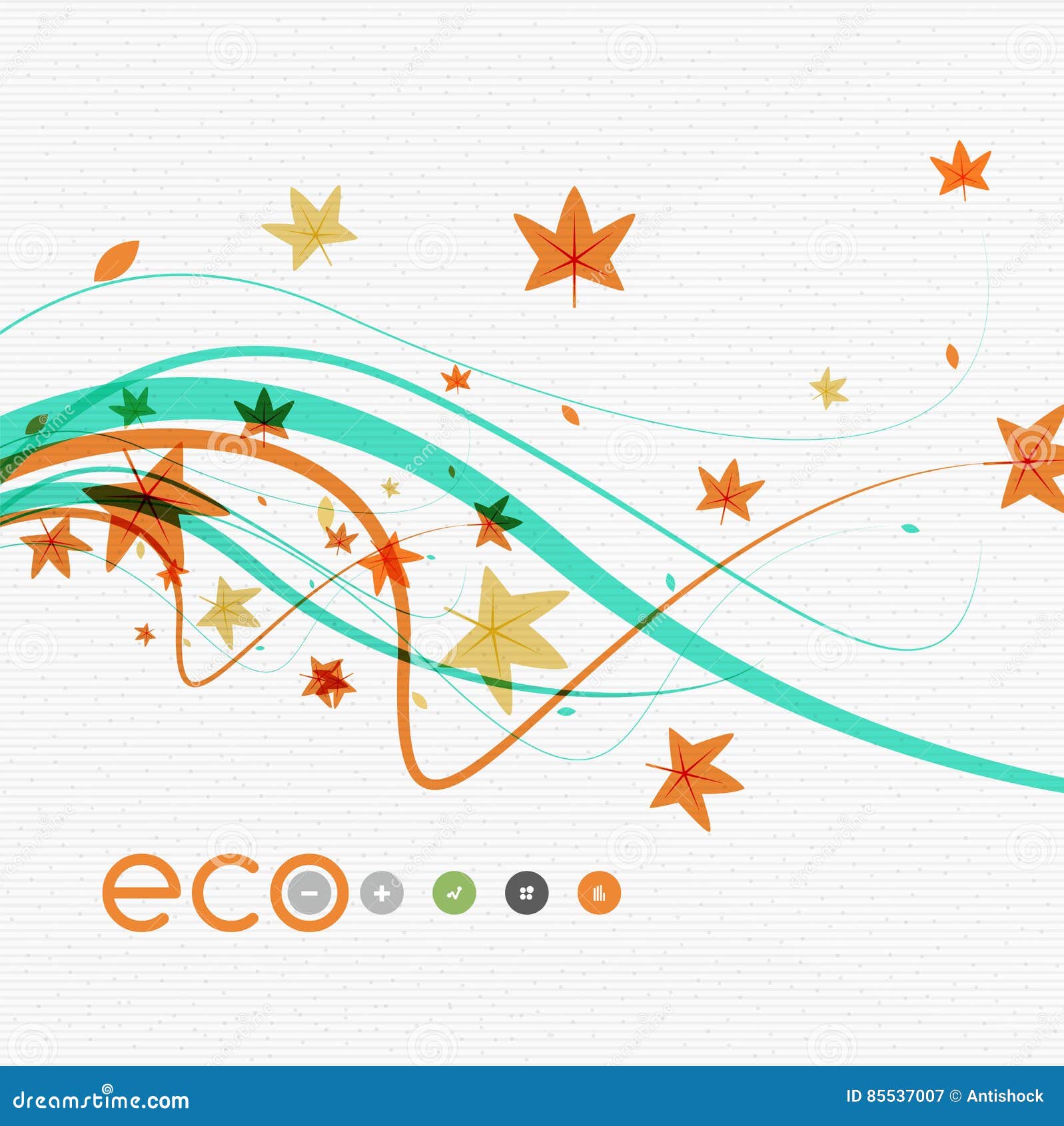 Vector Abstract Floral Waves with Leaves, Nature Backgrounds Stock ...