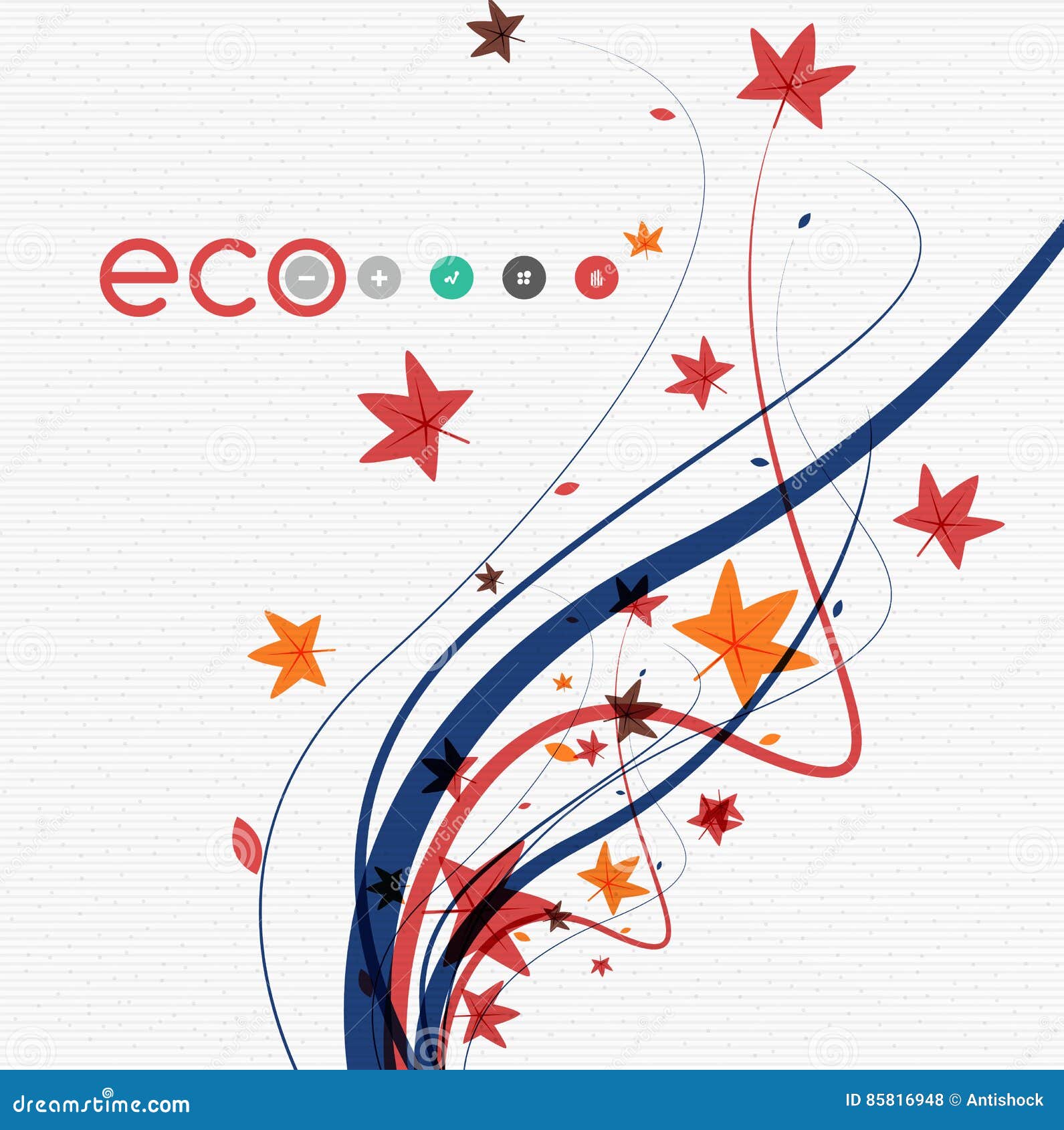 Vector Abstract Floral Waves with Leaves, Nature Backgrounds Stock ...