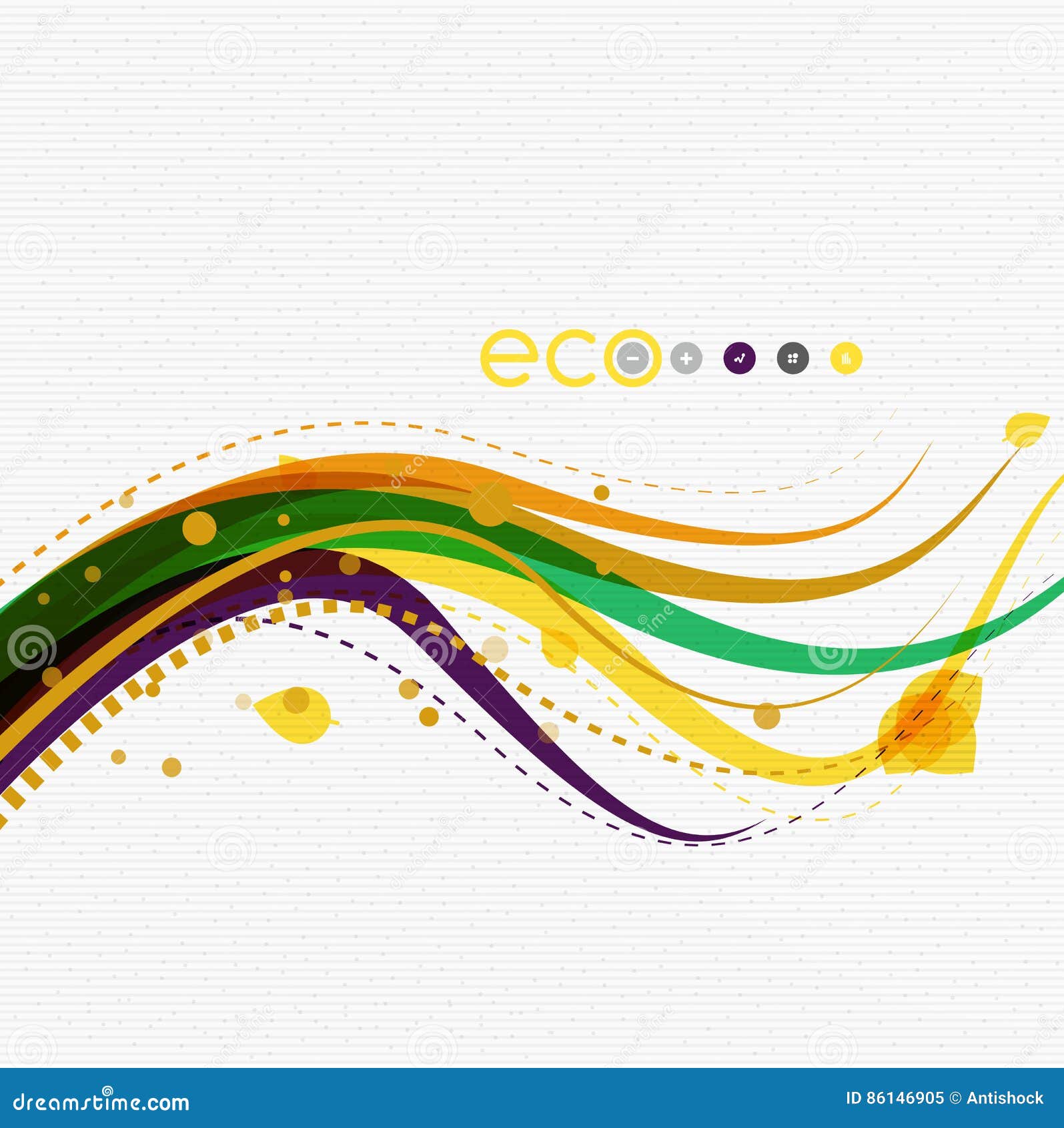 Vector Abstract Floral Waves with Leaves, Nature Backgrounds Stock ...