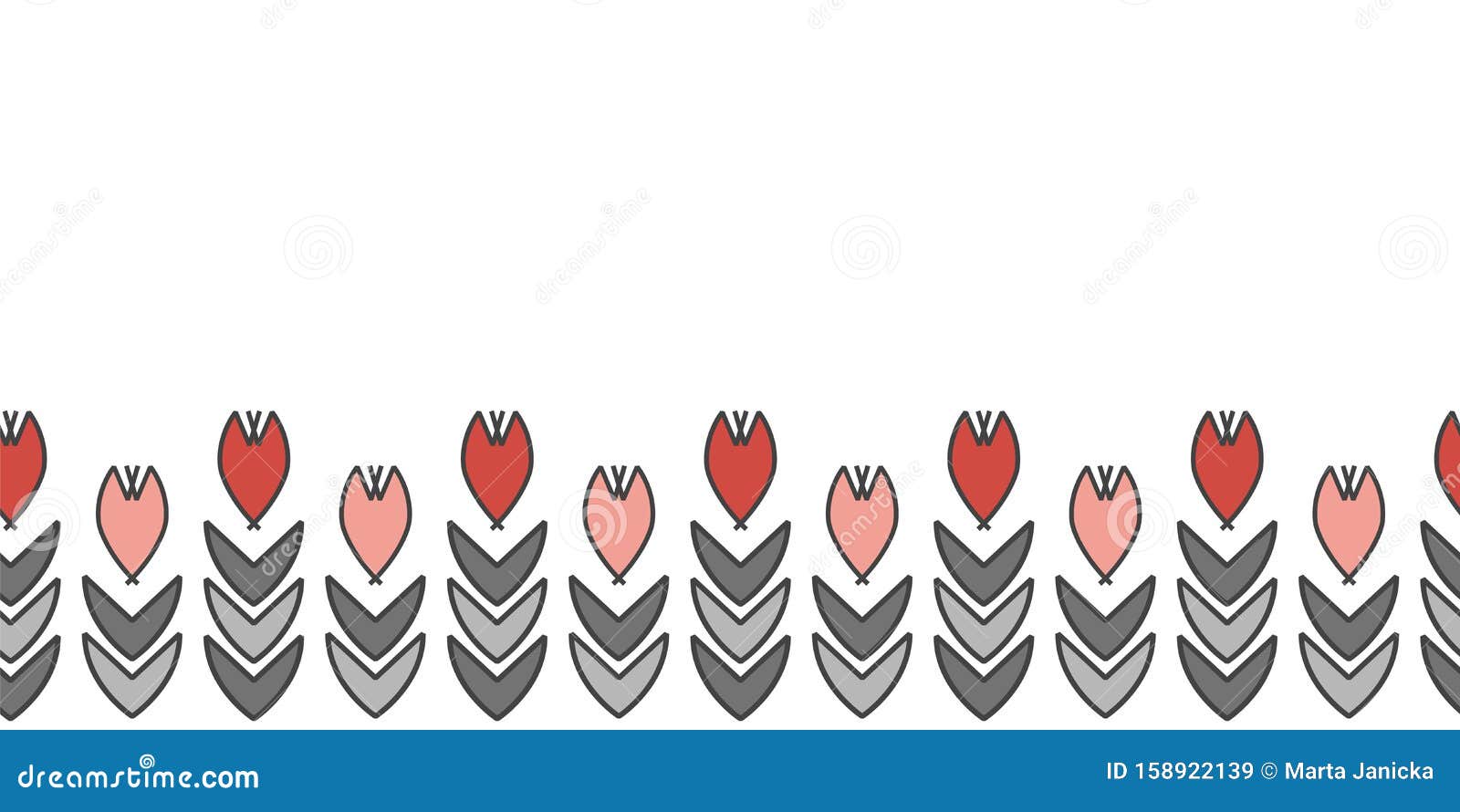 Vector Abstract Flower Shape Made into Repeat Border Stock Vector ...