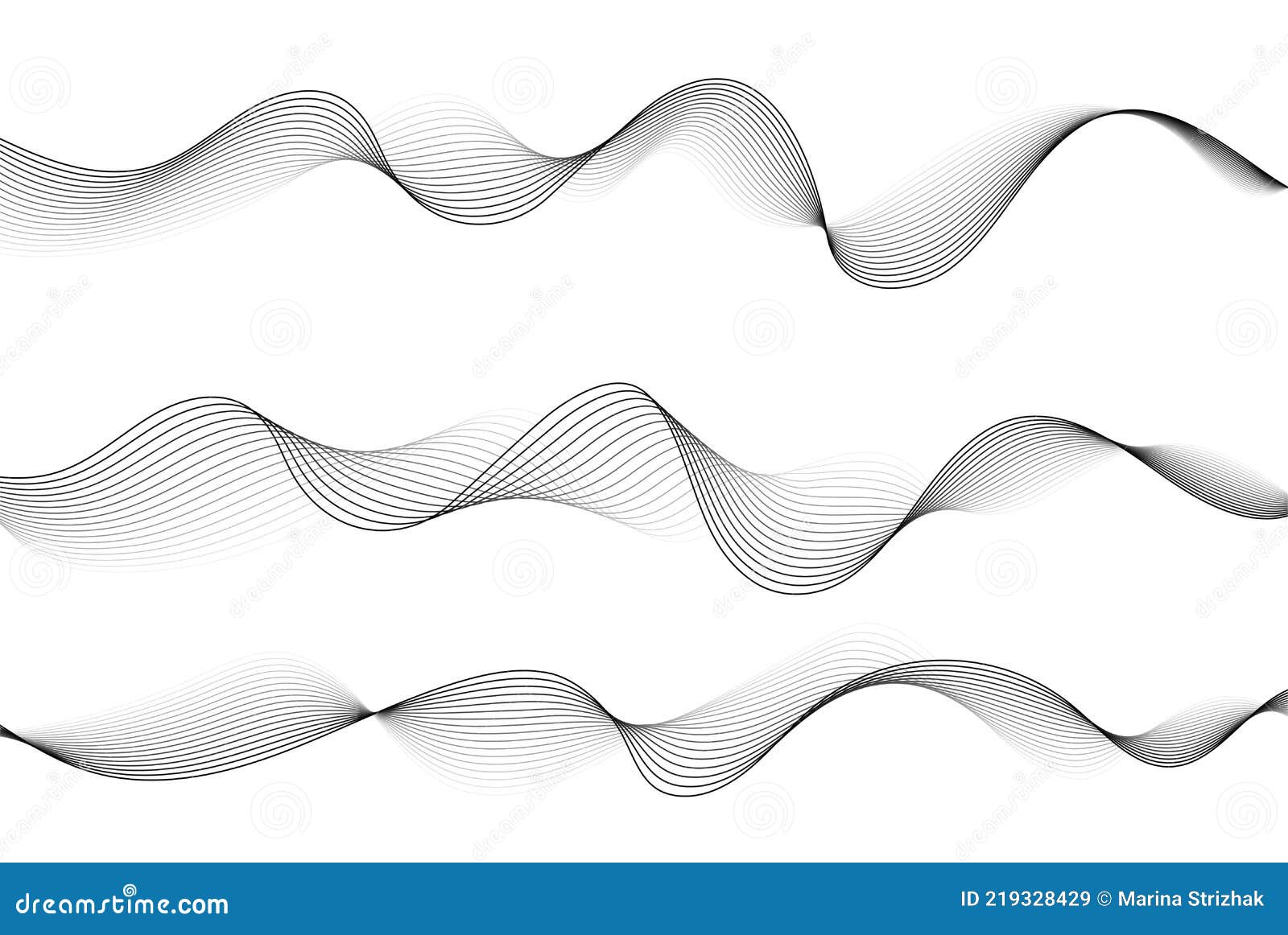 Vector Abstract Flowing Wave Lines Isolated on White Background. Design ...