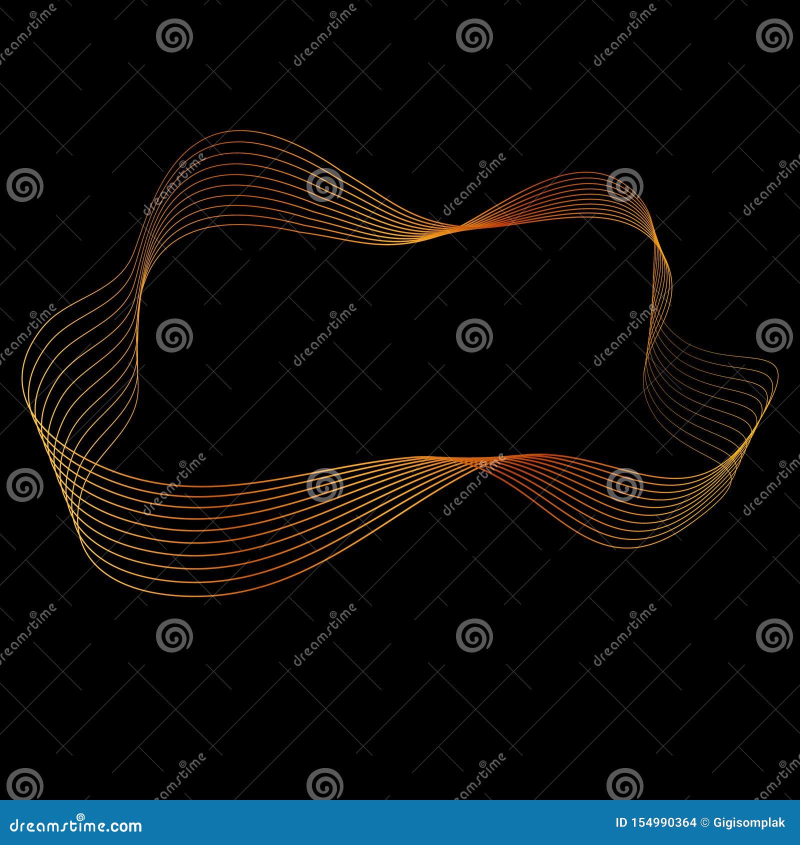 Simple Vector, Abstract Frame or Borderline, Golden 8 Wave Line for ...