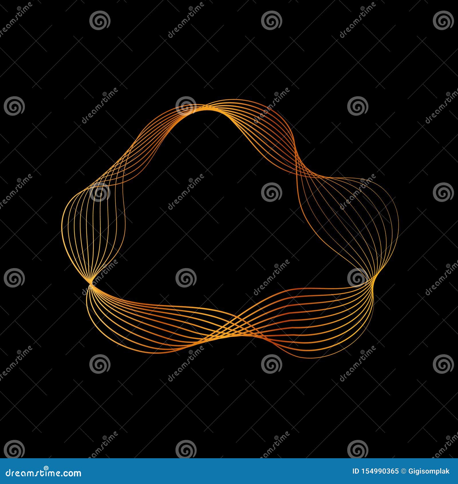 Simple Vector, Abstract Frame or Borderline, Golden 8 Wave Line for ...
