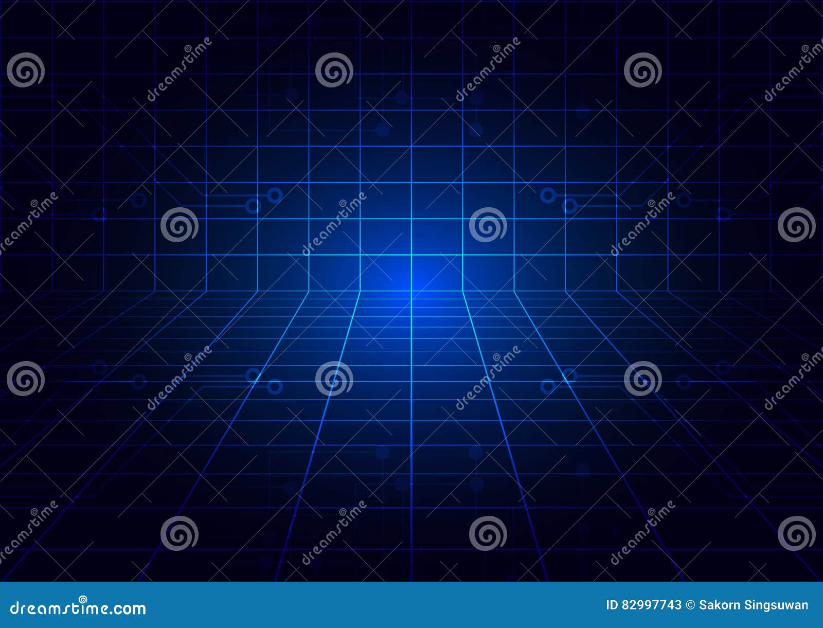 Vector Abstract Futuristic Circuit and Grid Digital Technology C Stock ...