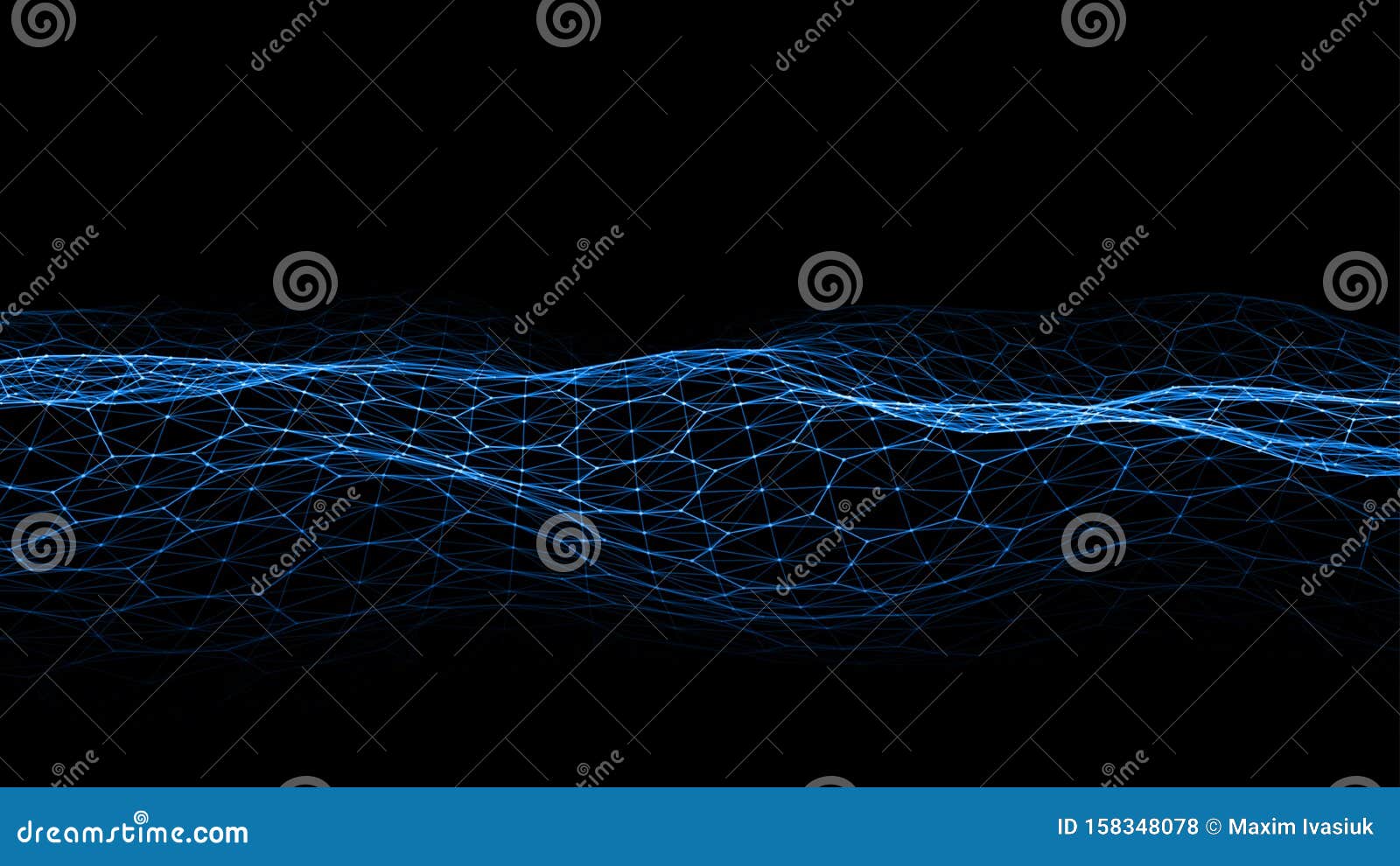 Vector Abstract Futuristic Digital Landscape. Computer Geometric ...