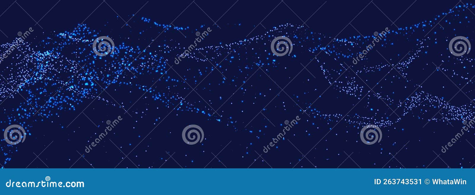 Vector Abstract Futuristic Digital Landscape with Particles Dots Stock ...