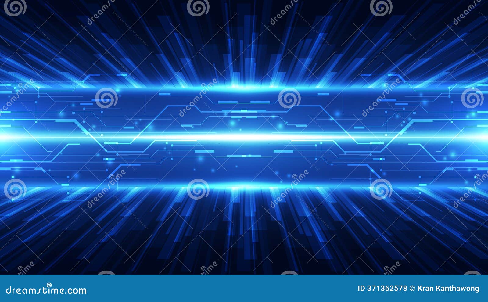 Futuristic High-Tech Abstract With Neon Green And Blue Digital Lines ...