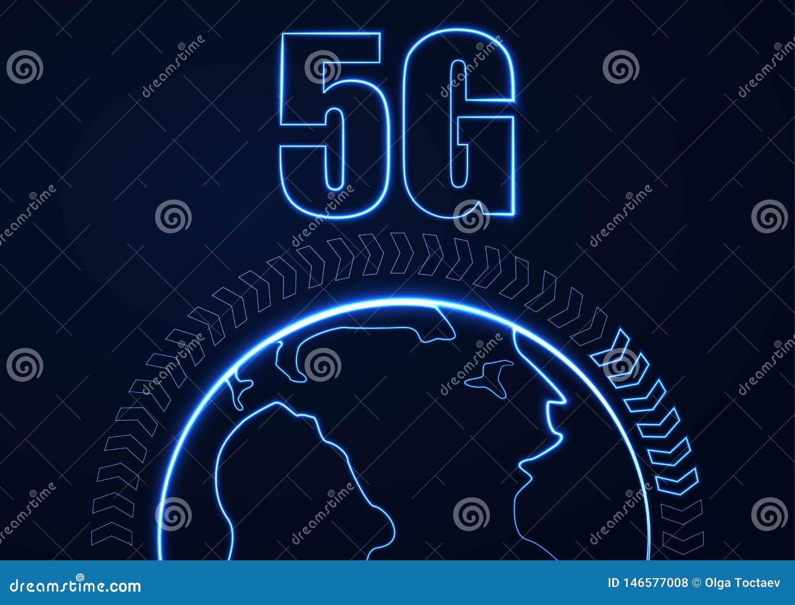 Vector Abstract 5G New Wireless Internet Connection Background. Global ...