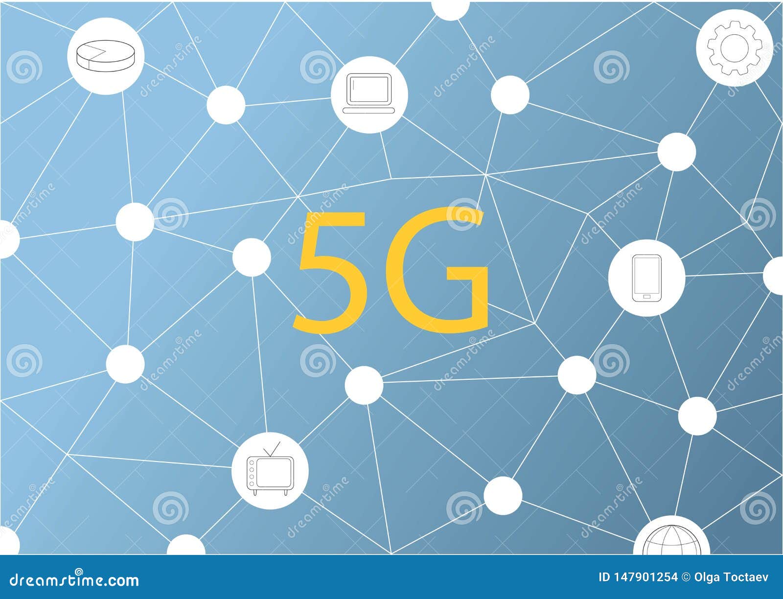 Vector Abstract 5G New Wireless Internet Connection Background. Global ...