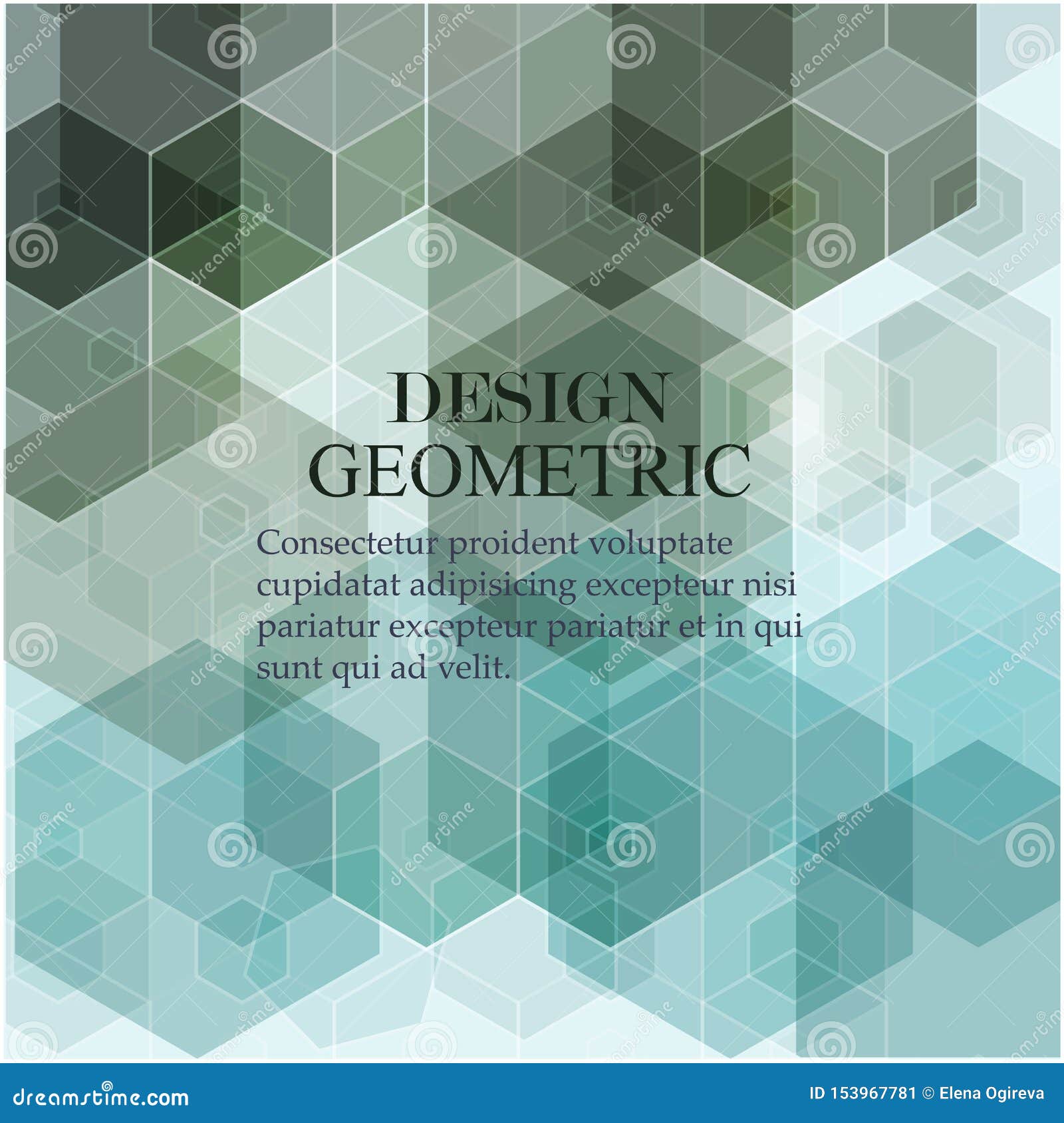 Vector Abstract Geometric Background. Blue Hexagon Shape Stock Vector ...