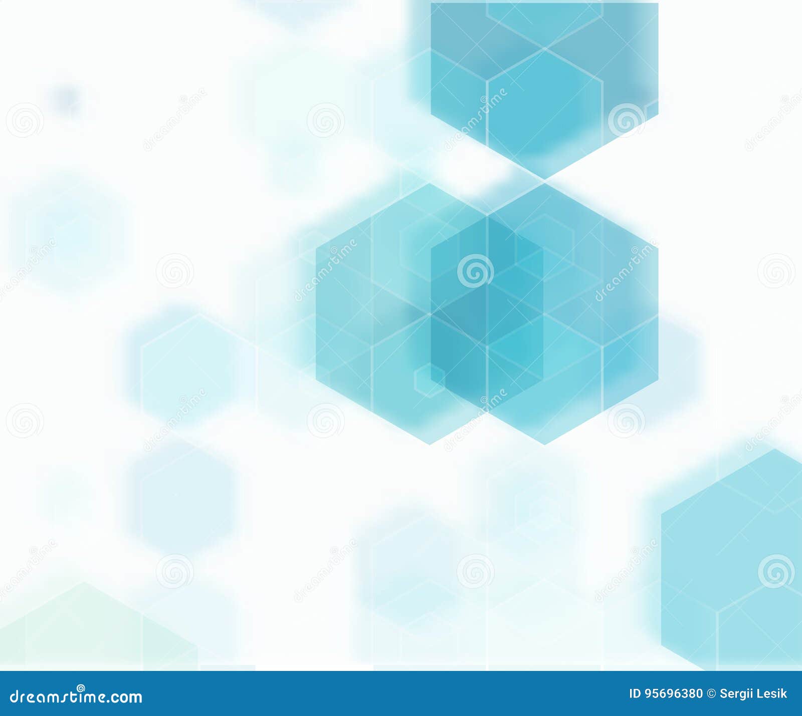 Vector Abstract Geometric Background. Blue Hexagon Shape Stock Vector ...