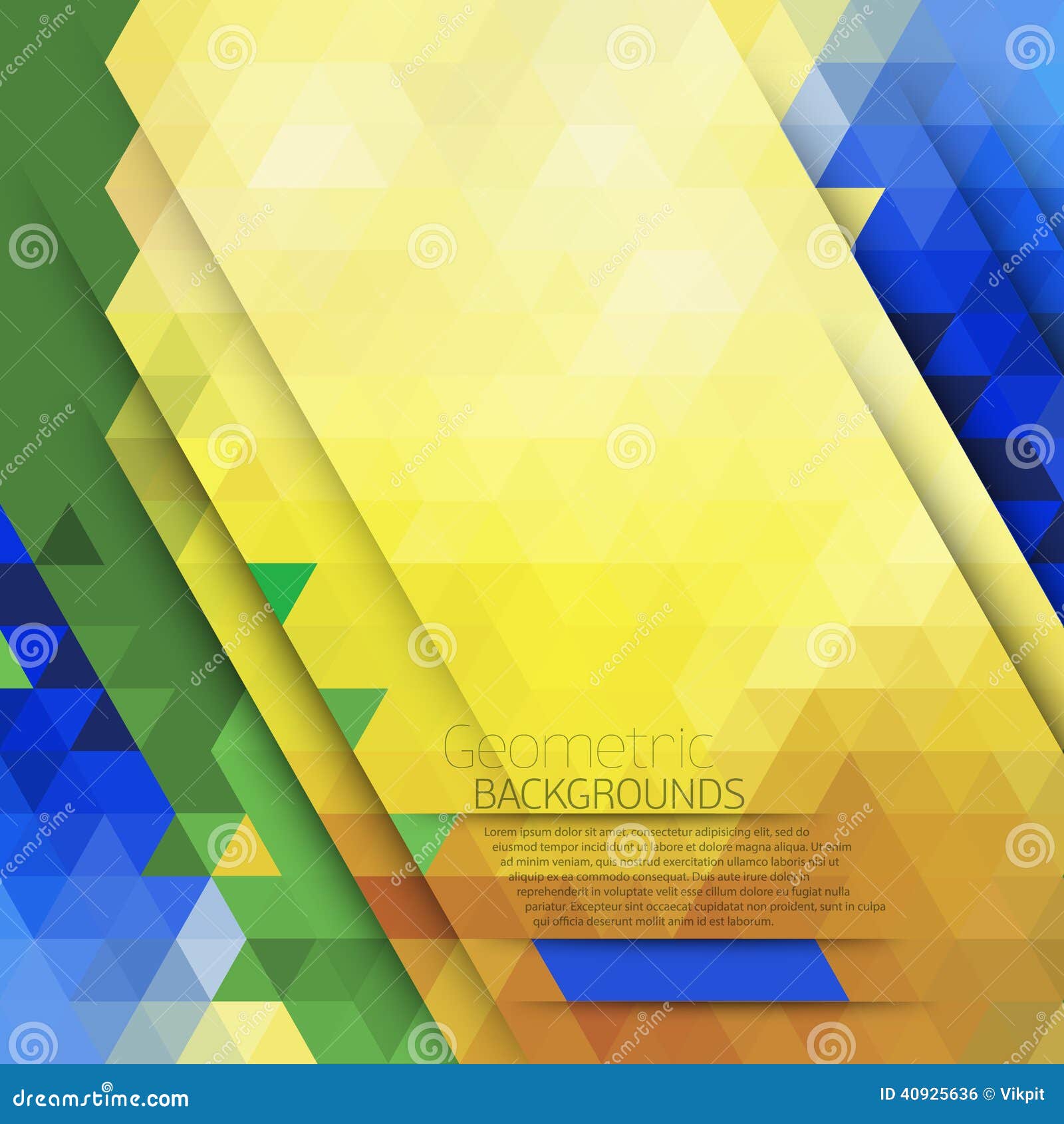 Vector Abstract Geometric Background in Brazil Color Concept. Stock ...