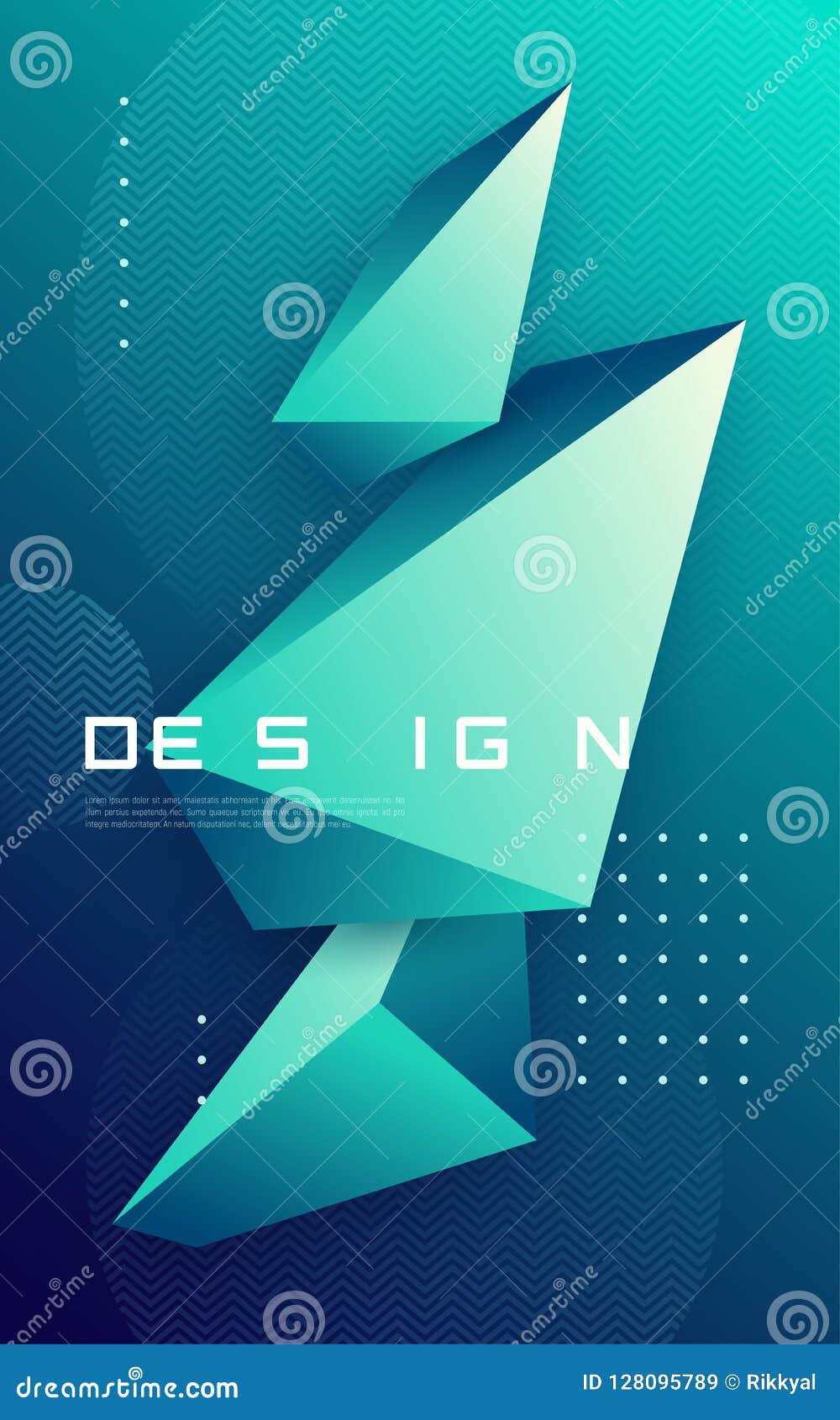 Vector Abstract Geometric Background with 3d Triangular Shapes Stock ...