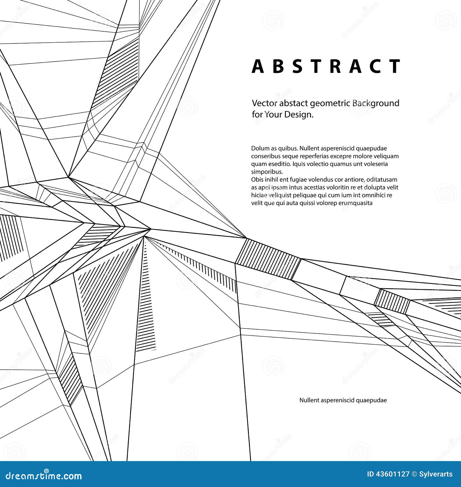 Vector Abstract Geometric Background, Techno Style Black and White ...