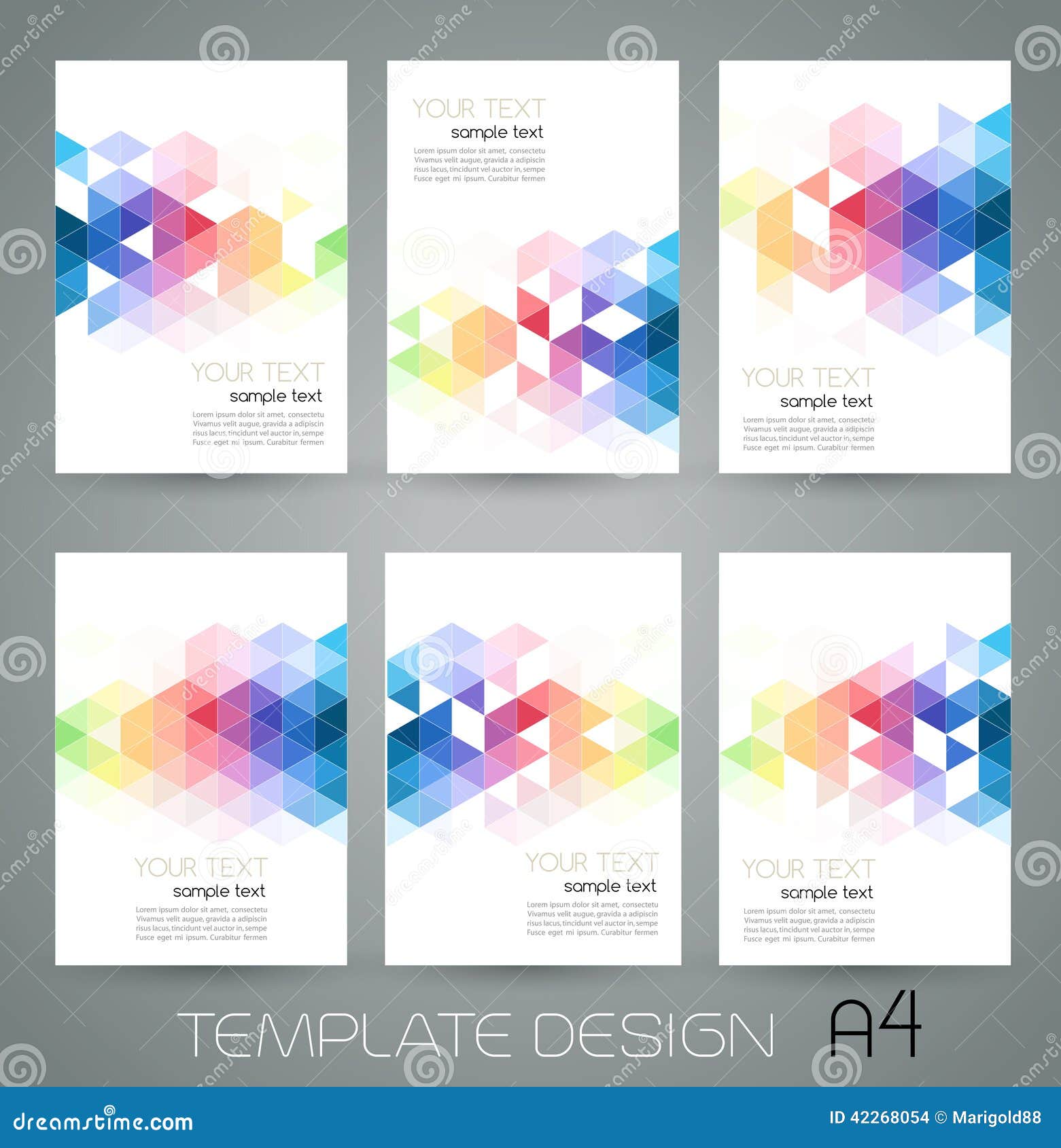 Red Abstract Triangle Brochure Annual Report Design Template Vector ...