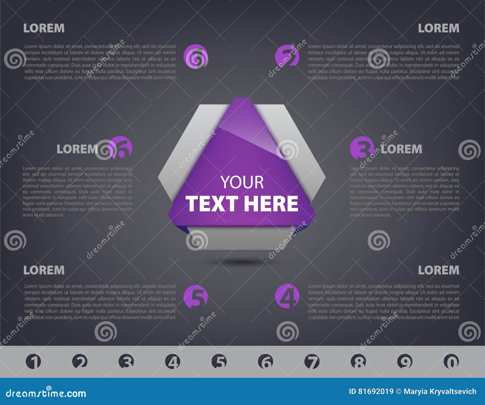 Vector Abstract Geometric 3d Shape Infographics with Numbers, Steps ...