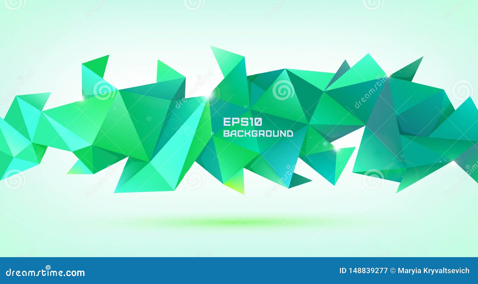 Vector Abstract Geometric 3d Shape. Triangular Facet Polygonal Banner ...