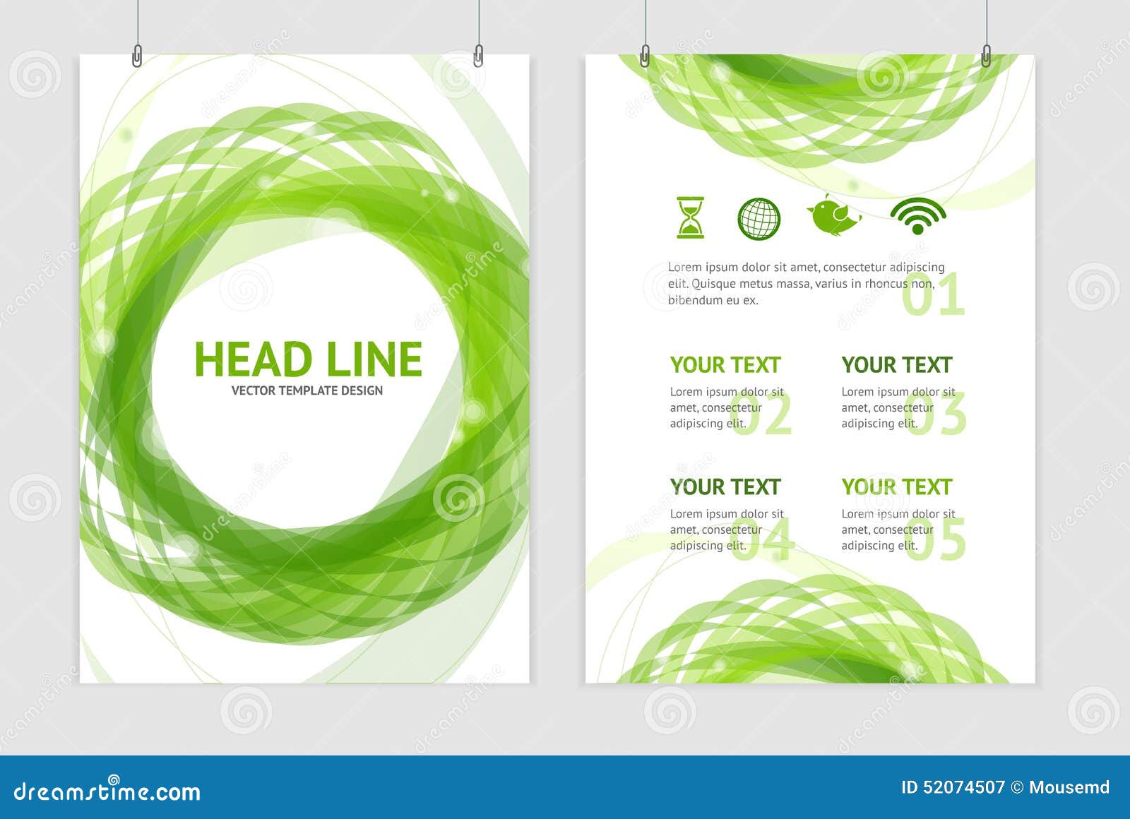 Vector Abstract Geometric Green Round Brochure Stock Vector ...