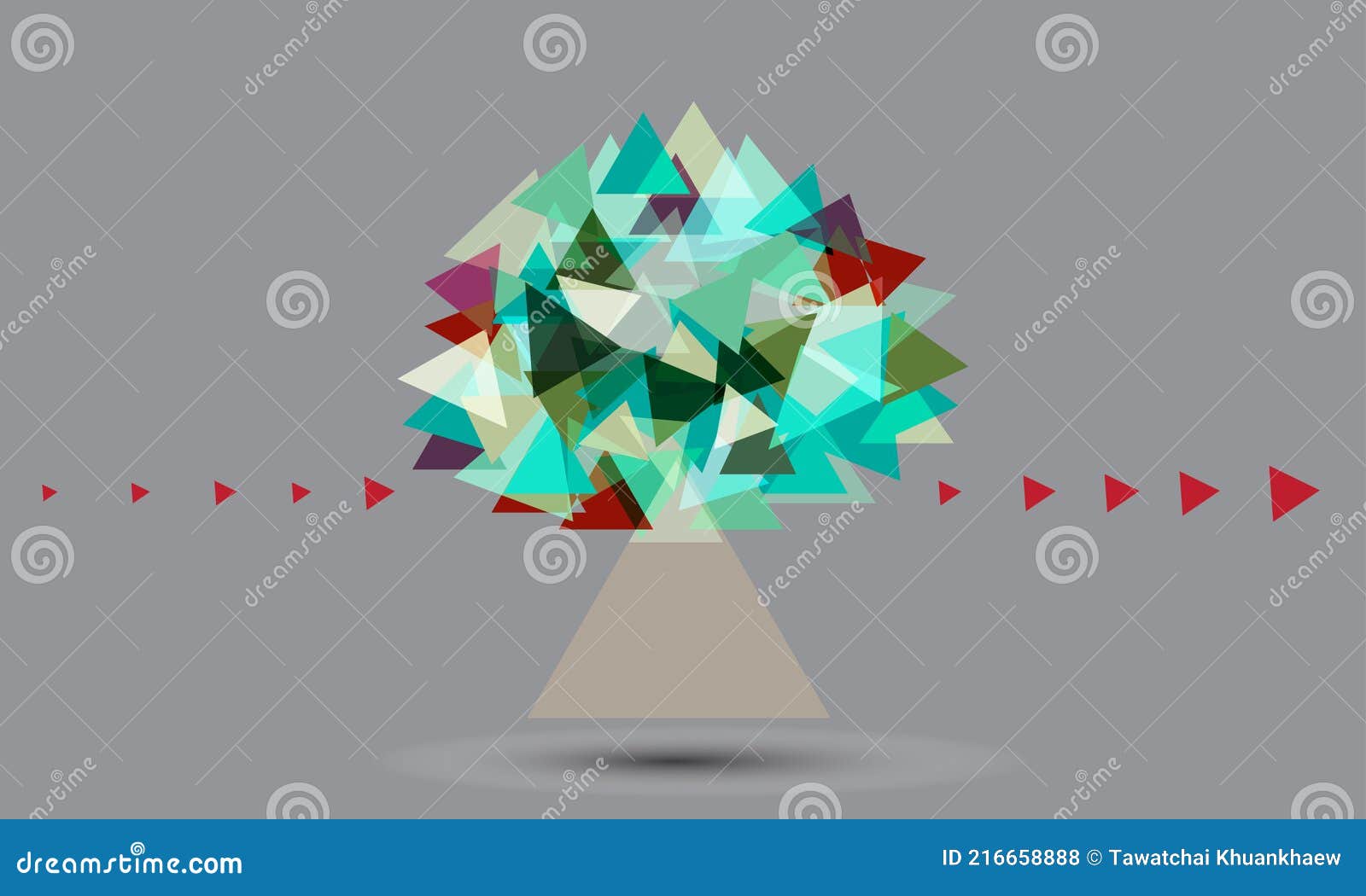 Vector Abstract Geometric Green Tree Stock Illustration - Illustration ...