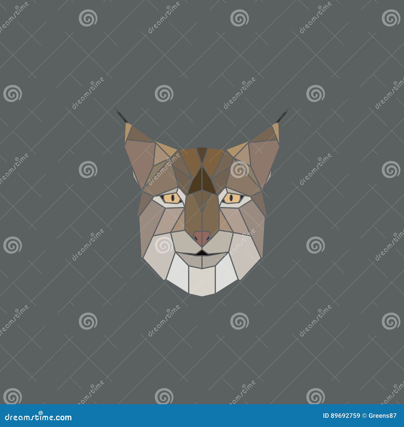 Head Lynx With Witch Hat Vector Illustration On White Background ...